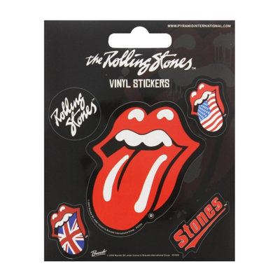 The Rolling Stones Vinyl Lips Stickers (Pack Of 5) Red/Blue/Black (One ...
