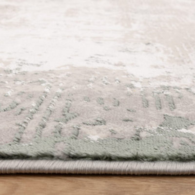 The Rug Edit Ritz Luxe Shimmer Green Living Room Rug 160x220cm
