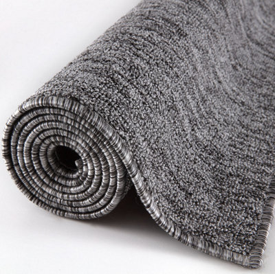 THE RUGS Solid Design Low Pile Living Room Rugs in Grey Flex Collection ...