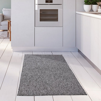 THE RUGS Solid Design Low Pile Living Room Rugs in Grey Flex Collection ...