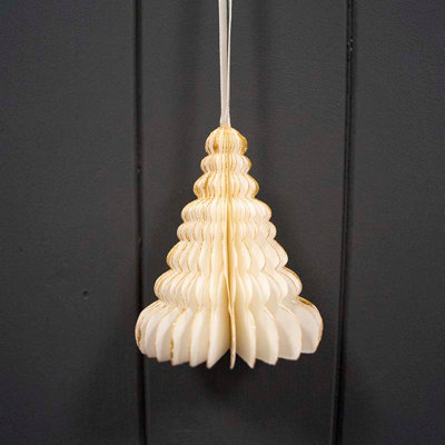 The Satchville Gift Company Hanging Antique White Tree Paper Bauble ...