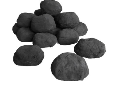 The Stove Wizard 10 Large Cast Replacement Gas Fire Coals & 500ml High ...