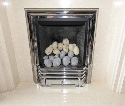 The Stove Wizard 10 Large Cast Replacement Gas Fire Coals & 500ml High ...