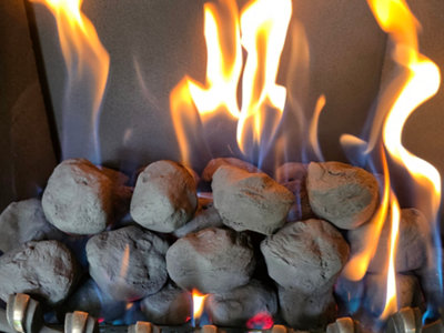 THE STOVE WIZARD 20 GAS FIRE REPLACEMENT CASTED COALS OVAL SHAPED 55 ...