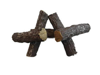 The Stove Wizard Camp Fire 6pc Ceramic Fireplace Log Set Gas Fires ...