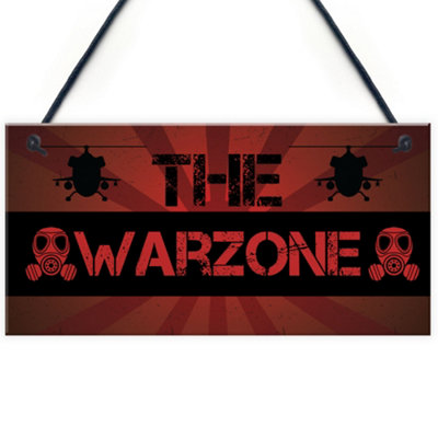 THE WARZONE Boys Gaming Bedroom Man Cave Sign Gift For Him Keepsake ...