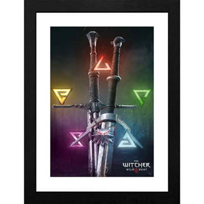 The Witcher Signs & Swords 30 x 40cm Framed Collector Print