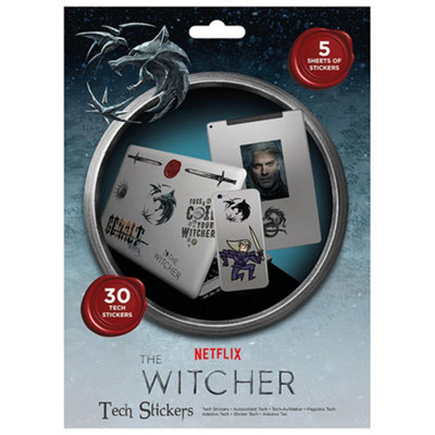 The Witcher Tech Stickers Set (Pack of 30) Black/Blue/Red (One Size)