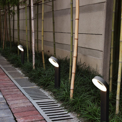THEA - CGC Dark Grey Halo LED Outdoor Post Light | DIY at B&Q