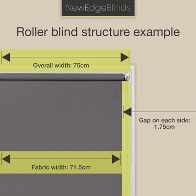 Thermal Blackout Roller Blinds 175cm Drop x Width 105cm Ochre