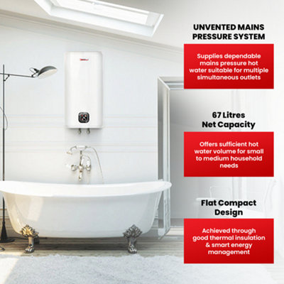 Thermex IF 80 Litre Flat Smart Storage Water Heater Vertical and ...