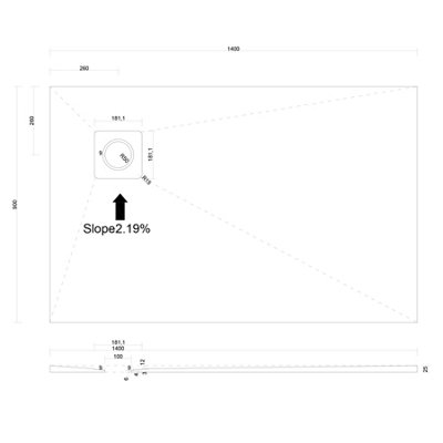 Thermopanel Corner Gold Square Drain Wet Room Shower Tray Former and ...