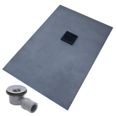 Thermopanel Offset Black Square Drain Wet Room Shower Tray Former ...