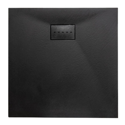 Thermopanel SMC Black Shower Trays Base Slate Stone Effect Textured Non ...