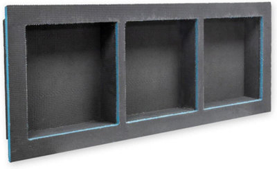Thermopanel Tileable Shower Niche with Flange - 12 x 12 Inches (3 Shelves)