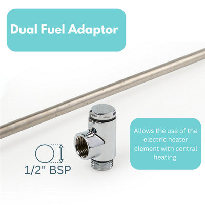 Thermostatic 300W Towel Rail Radiator Heating Element Dual Fuel Kit ...