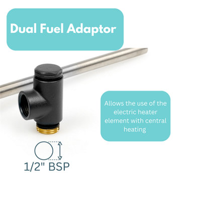 Thermostatic 600W Towel Rail Radiator Heating Element Dual Fuel Kit ...