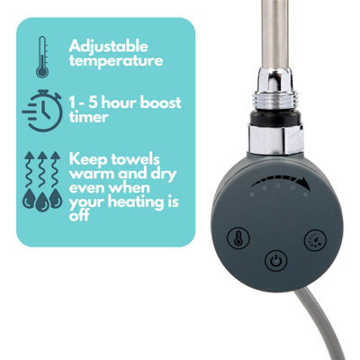 Thermostatic 600W Towel Rail Radiator Heating Element Dual Fuel Kit ...