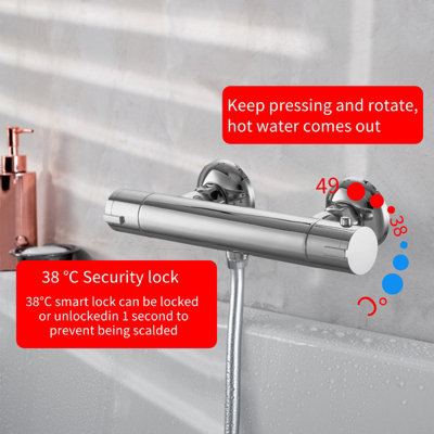 Thermostatic Shower Mixer Bar Single Lever Exposed Bath Shower Mixer ...
