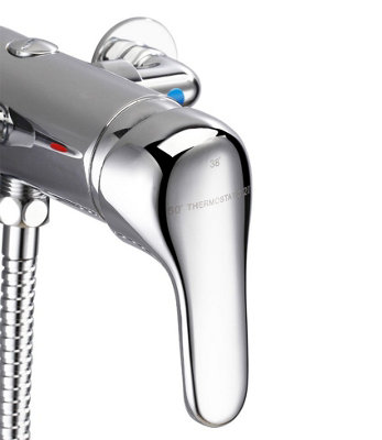 Thermostatic Single Lever Shower Mini Mixer Exposed / Concealed + Riser ...