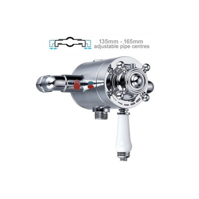 Thermostatic Traditional Exposed Shower Mixer Valve 135mm 165mm Centres ...