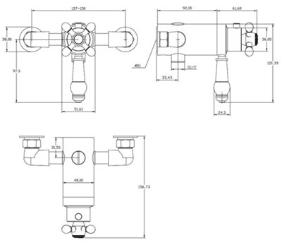 Thermostatic Traditional Exposed Shower Mixer Valve Dual Control ...