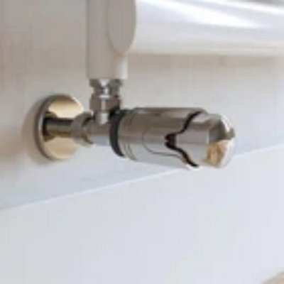 Thermostatic TRV Radiator Valves Heated Towel Rail Angled Corner ...