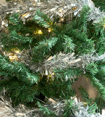 Thick Christmas Silver Tinsel - 2M - Single