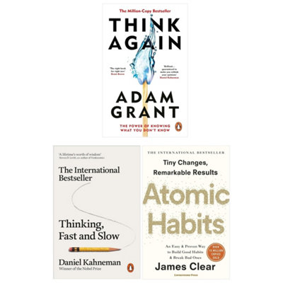 Think Again, Atomic Habits and Thinking, Fast and Slow 3 Books ...