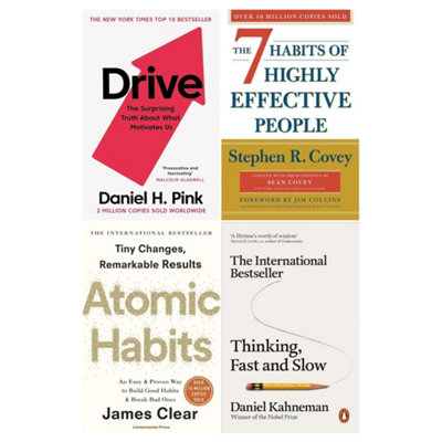 Thinking Fast and Slow, Drive, Atomic Habits and 7 Habits of Highly ...