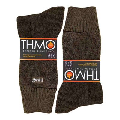THMO - 1 Pair Mens Thermal Socks 6-11 Brown