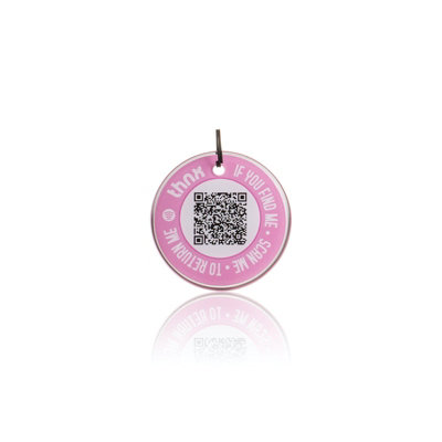 thnx tag Large Airtag Keychain - pink