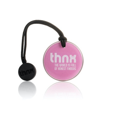thnx tag Large Airtag Keychain - pink