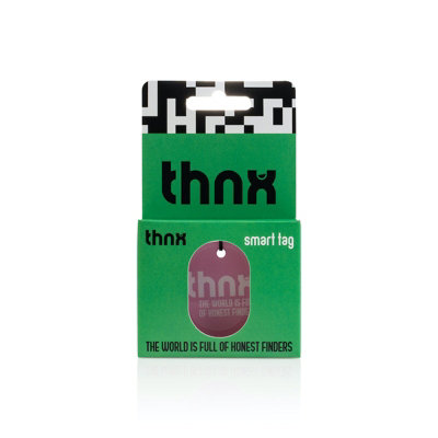 thnx tag Large Airtag Keychain - pink