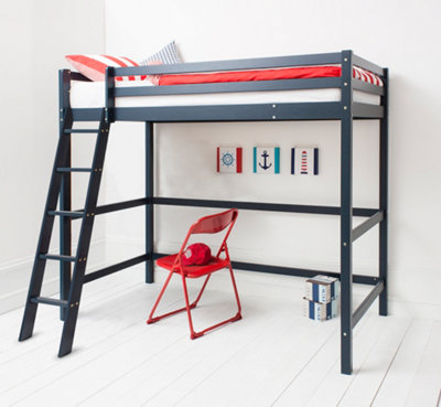 Thomas High Sleeper Kids Solid Wood Cabin Bed in Anthracite