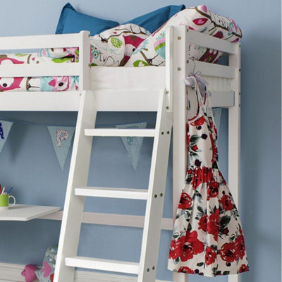 Thomas High Sleeper Kids Solid Wood Cabin Bed with Thom Desk in Classic ...