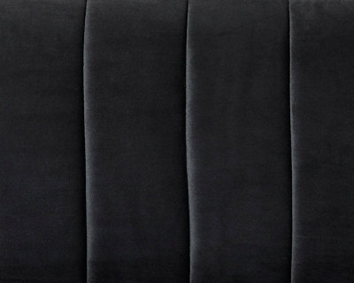 Thomas Velvet Fabric 1 Seater Sofa, Black Velvet