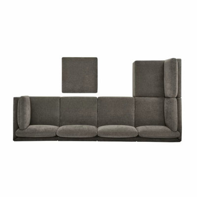 THOMASVILLE FALLON GREY 6 PIECE MODULAR FABRIC SOFA WITH STORAGE ...