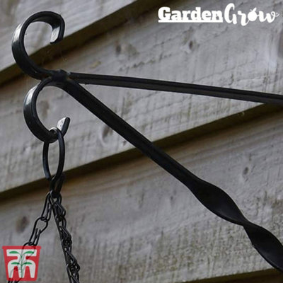 Thompson & Morgan Hanging Basket Wall Brackets in Black Metal with ...