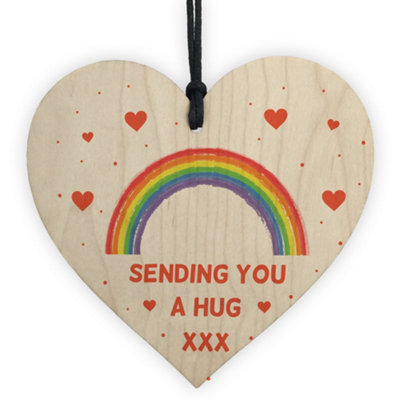 Thoughtful Gift For Friend Hug Token Gift Wooden Heart for Loved Ones ...