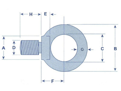 Threaded Collar Lifting Eyebolt M42 (42MM Collared Eye Bolt Self Colour 8T)