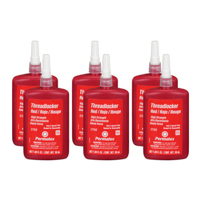 Threadlock High Strength Fast Acting Nut & Bolt Thread Lock Sealant 6x50 ml