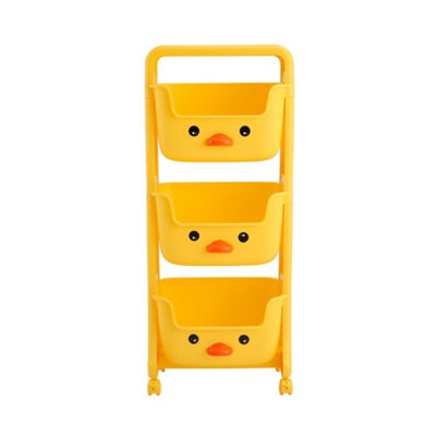 Three-layer Cute Children's Floor-standing With Pulleys Little Yellow ...