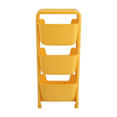 Three-layer Cute Children's Floor-standing With Pulleys Little Yellow ...
