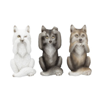 Three Wise Wolves Figurines - Nemesis Now