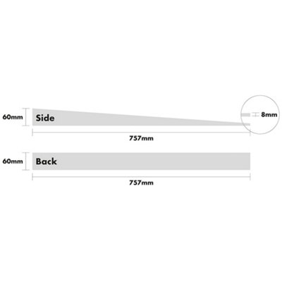 Threshold Edge Slip Resistant Rubber Ramp - 60 x 760 x 750mm - Easy Install