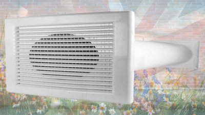 Through Wall Vent Kit - Duo Smart DS4178 with White Weatherproof Cap