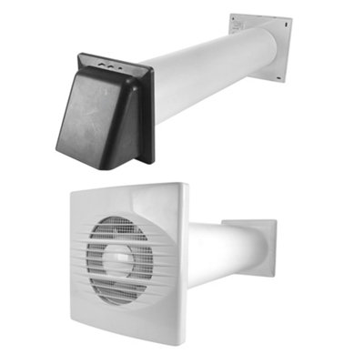 Through Wall Ventilation Kit 100mm Bathroom Extractor Fan with Timer ...