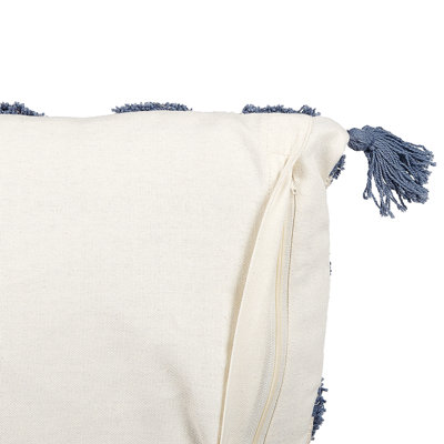 Throw Cushion JACARANDA Cotton 45 x 45 cm Geometric Tufted Blue