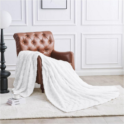 Throw Fluffy Fleece Blankets For Bed Couch Sofa Settee Comfortable Thermal Warm Cosy Blankets Throws